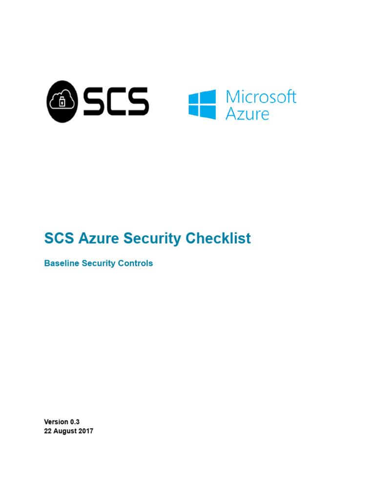 SCS Azure Security Checklist | PDF