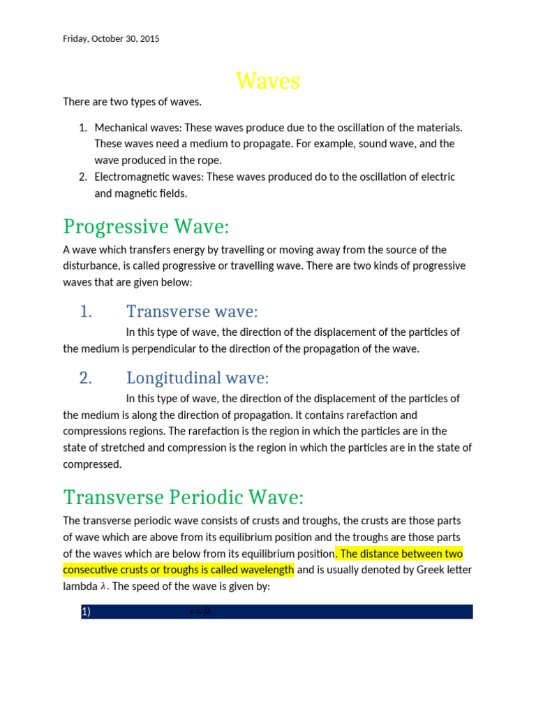 Chapter 8 Waves | PDF | Waves | Sound