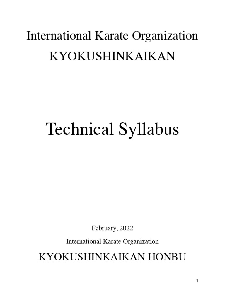 IKO Technical Syllabus 2023 | PDF