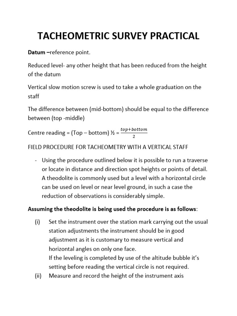 SURVEY PRACTICAL | PDF