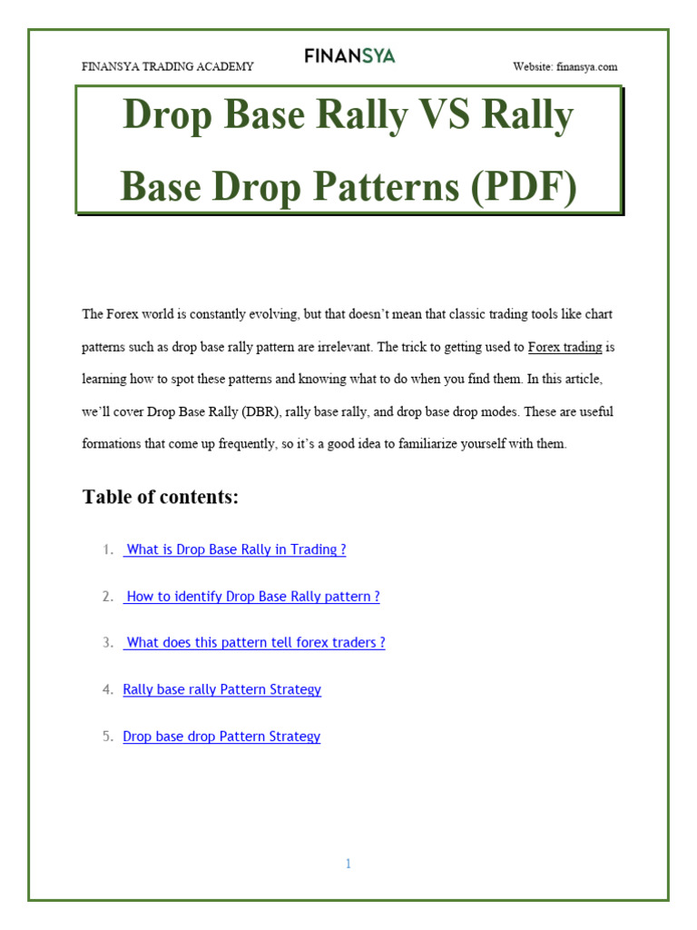 Drop Base Rally VS Rally Base Drop Patterns (PDF) : Table of Contents | PDF