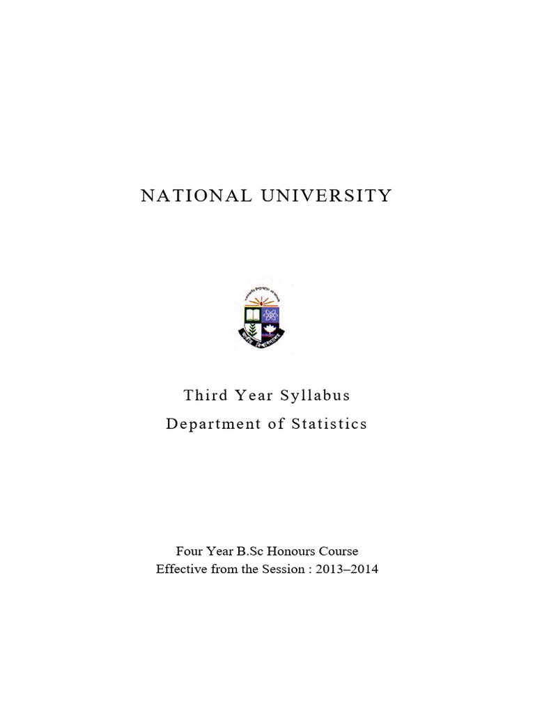 Statistics 3rd Syllabus | PDF
