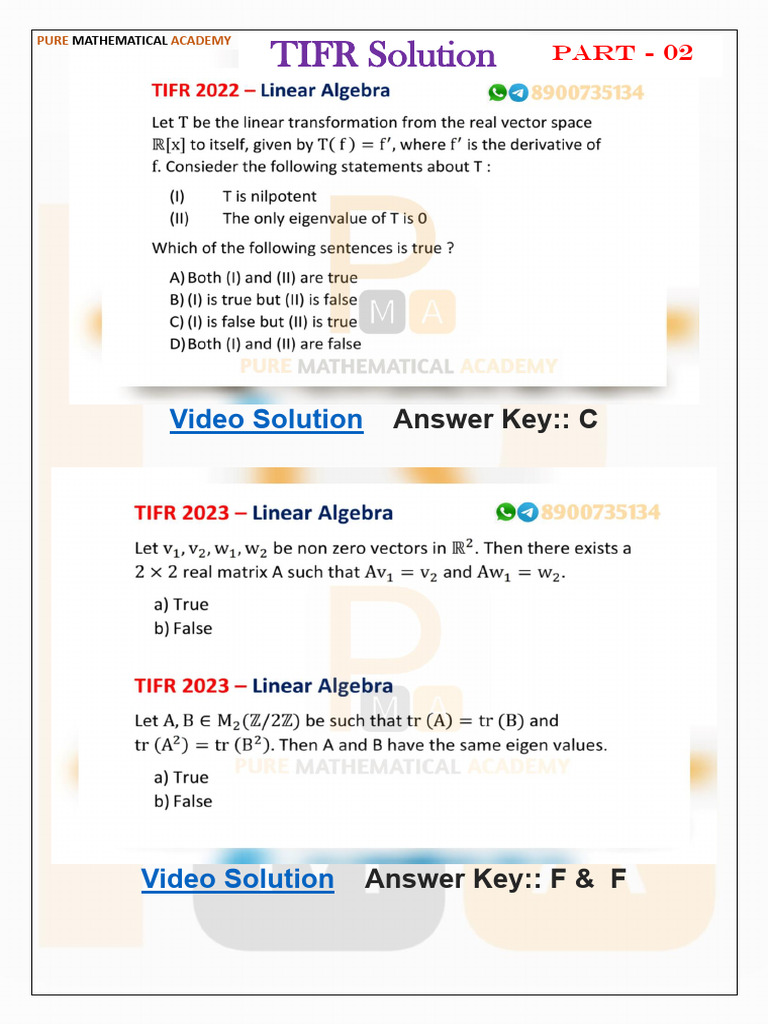 Tifr Solution Part 02 by PMA | PDF