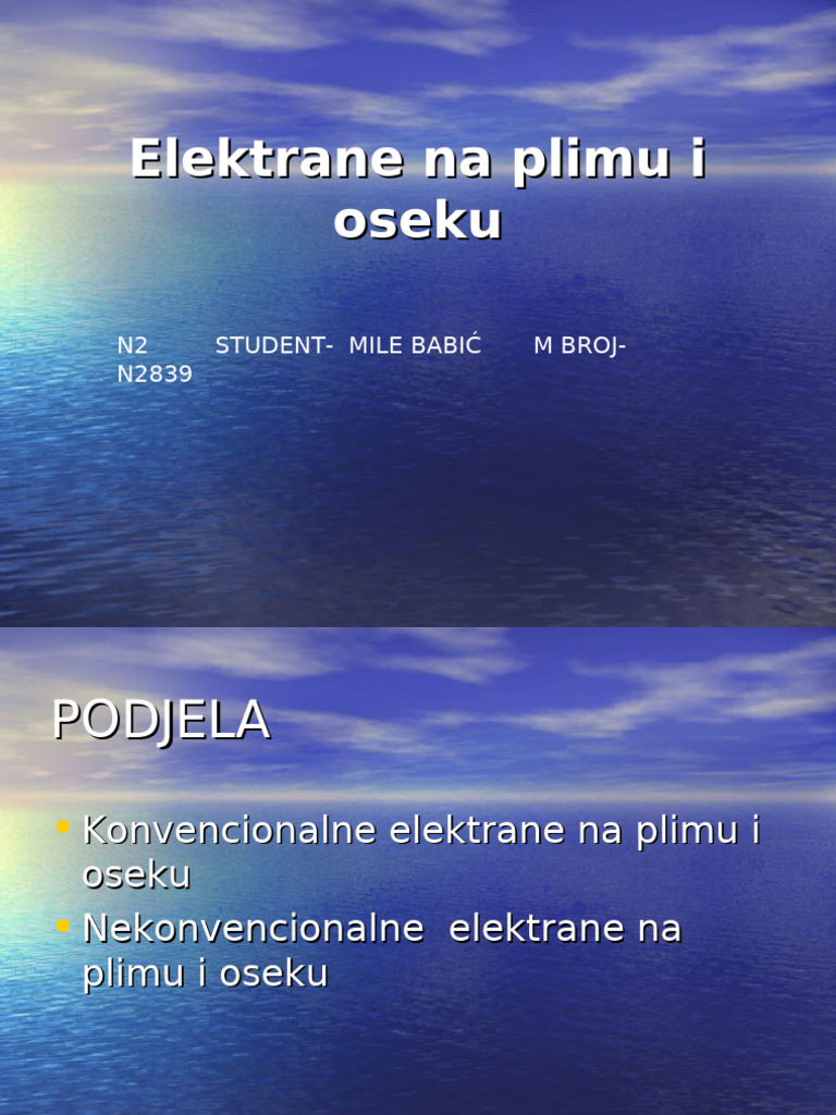 30 Elektrane Na Plimu I Oseku | PDF