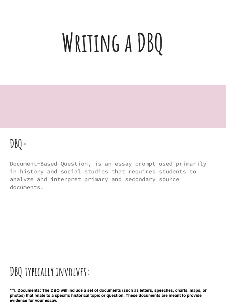Writing A DBQ | PDF