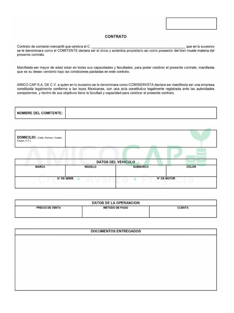 Contrato Hoja 1 | PDF