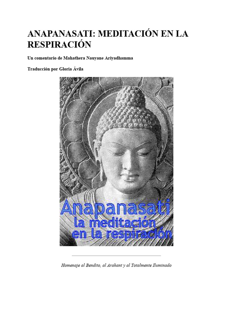 ANAPANASATI | PDF | Meditación Budista | Pali