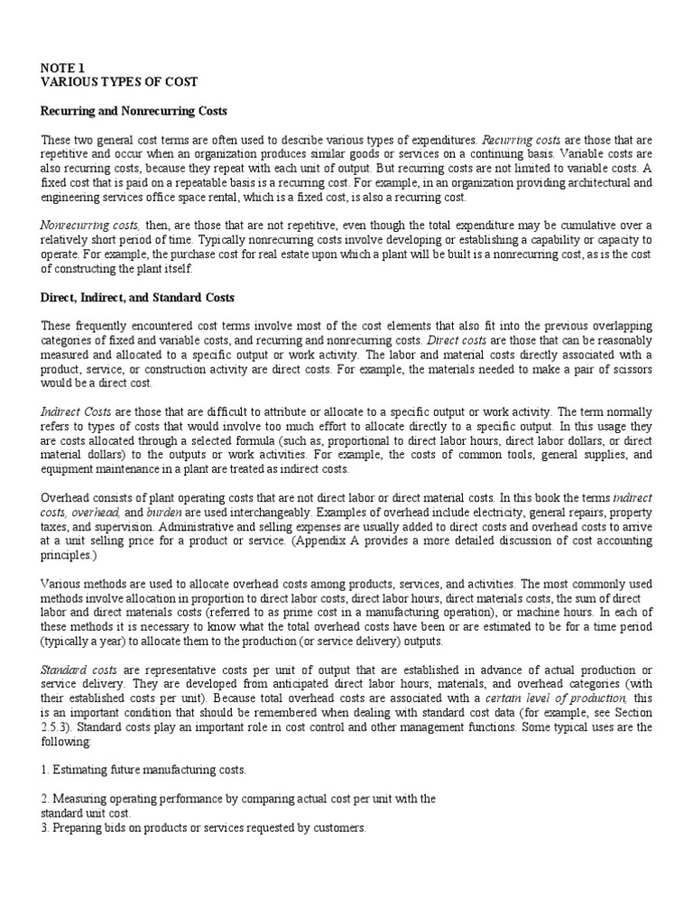 Types of Costs in Financial Analysis | PDF | Cost | Opportunity Cost