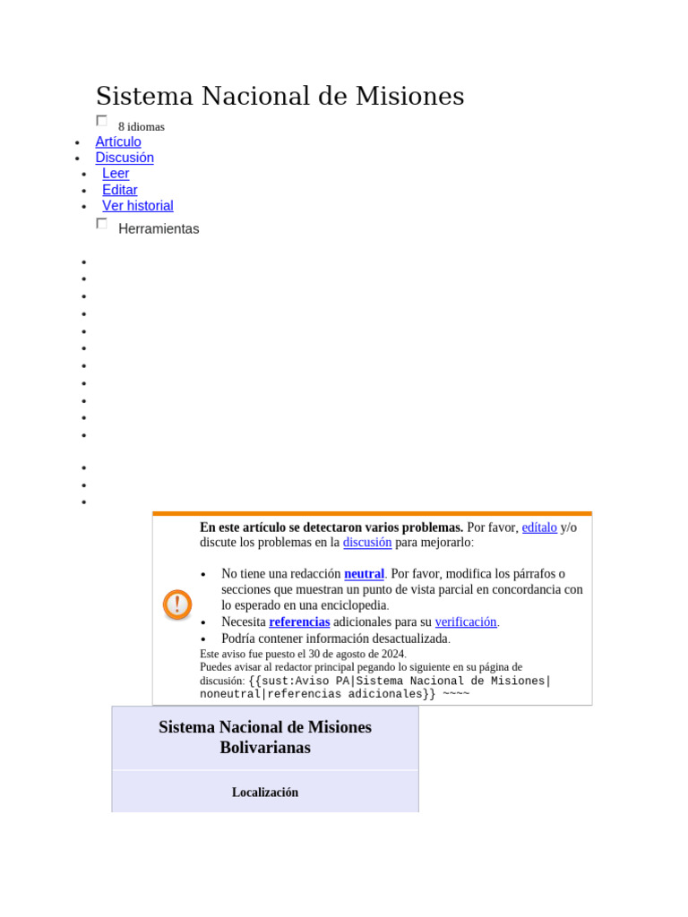 Sistema Nacional de Misiones | PDF