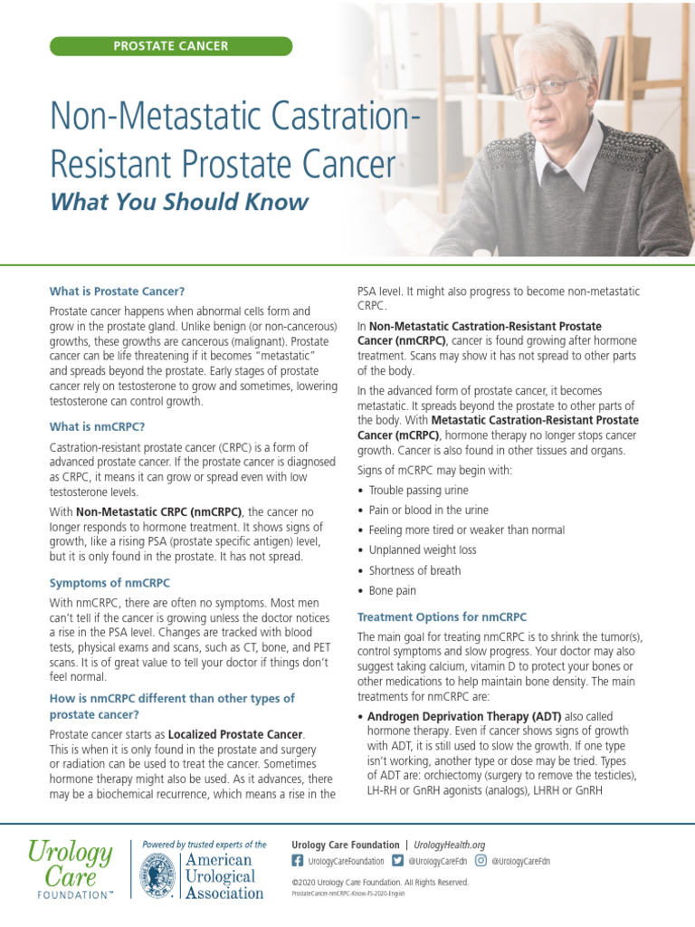 NMCRPC What You Should Know Fact Sheet | PDF | Prostate Cancer | Self-Improvement