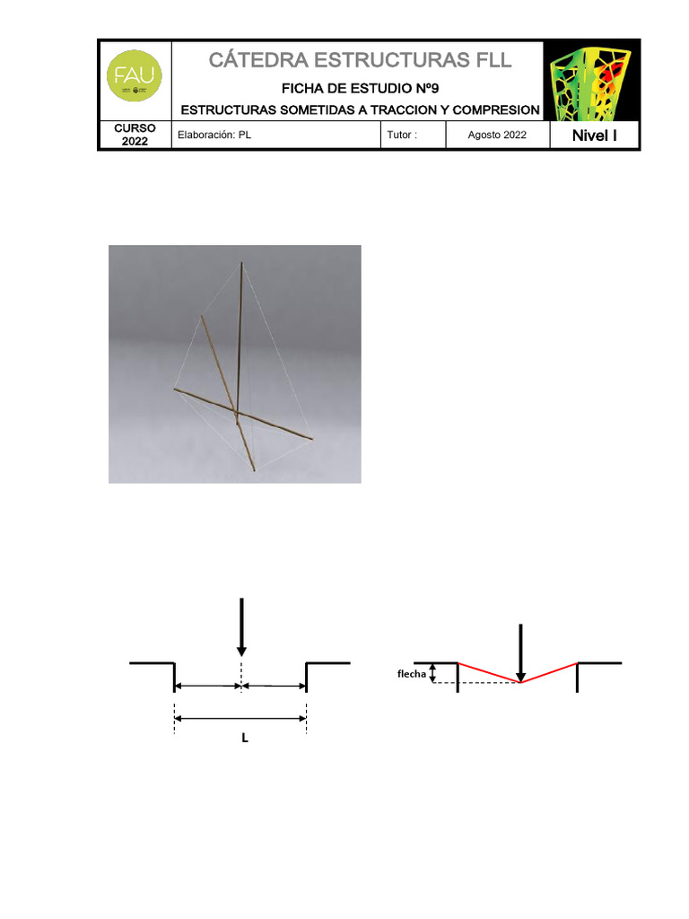Ficha de Estudio N°9 Estructuras Sometidas A Tracción y Compresión | PDF
