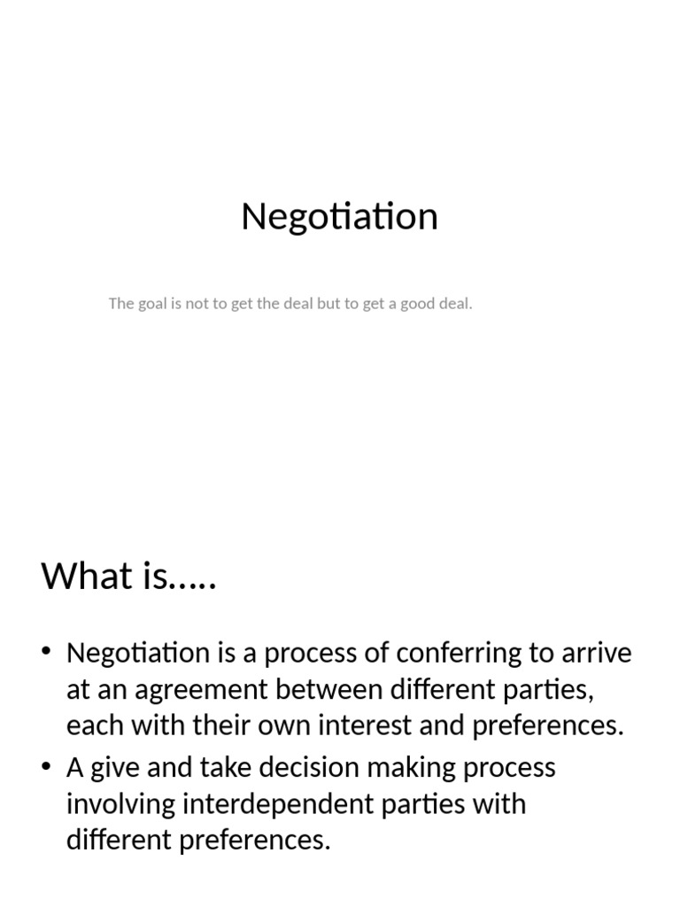 Negotiation | PDF