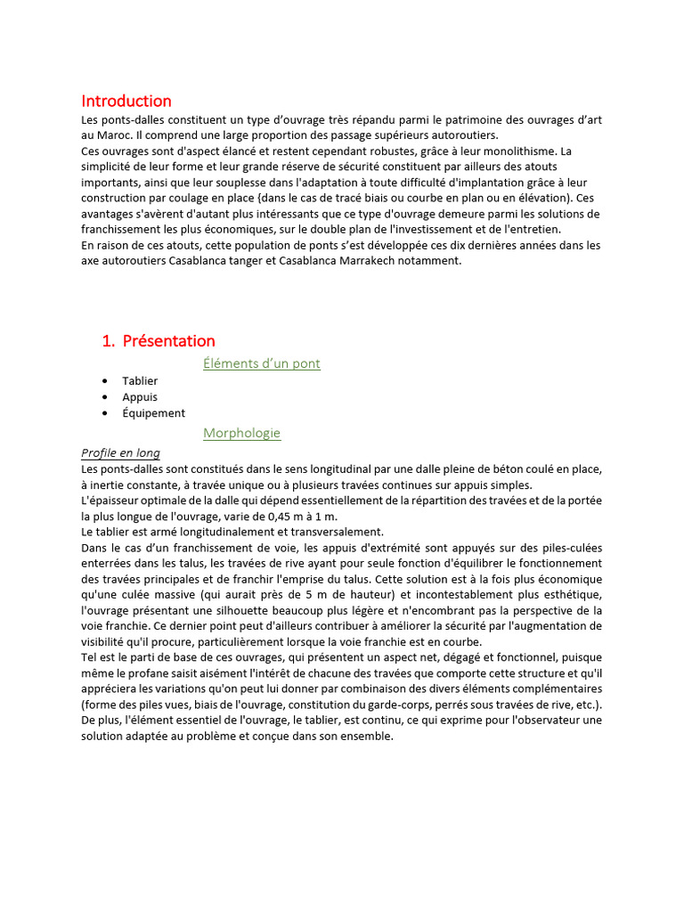 Cours Sur Les Ponts Dalles | PDF