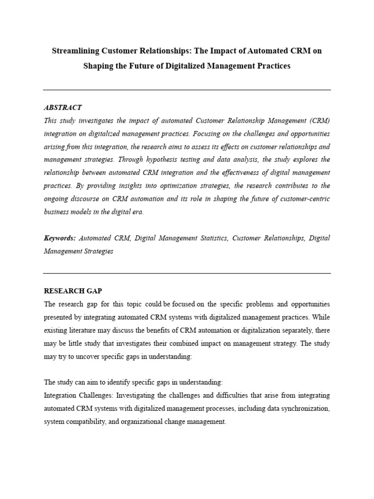 CRM - Research Paper | PDF