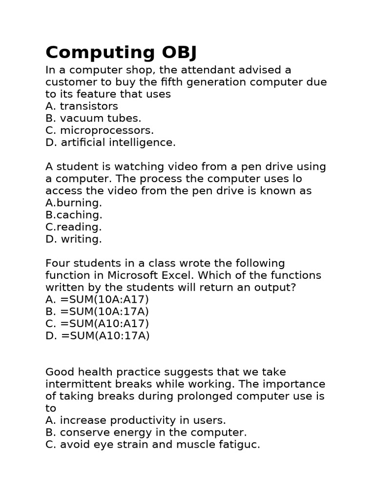 Computing OBJ | PDF | Computer Network | Microsoft Windows
