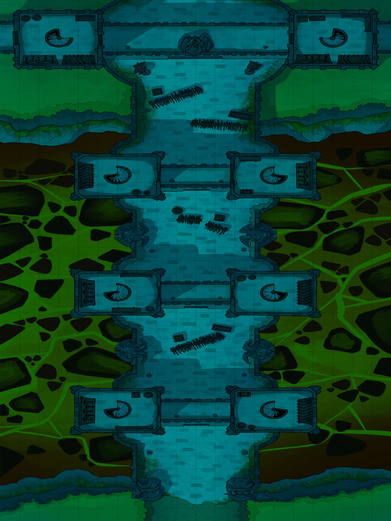 Fortress Bridge Lava Night Level 1 Grid 20x40 | PDF
