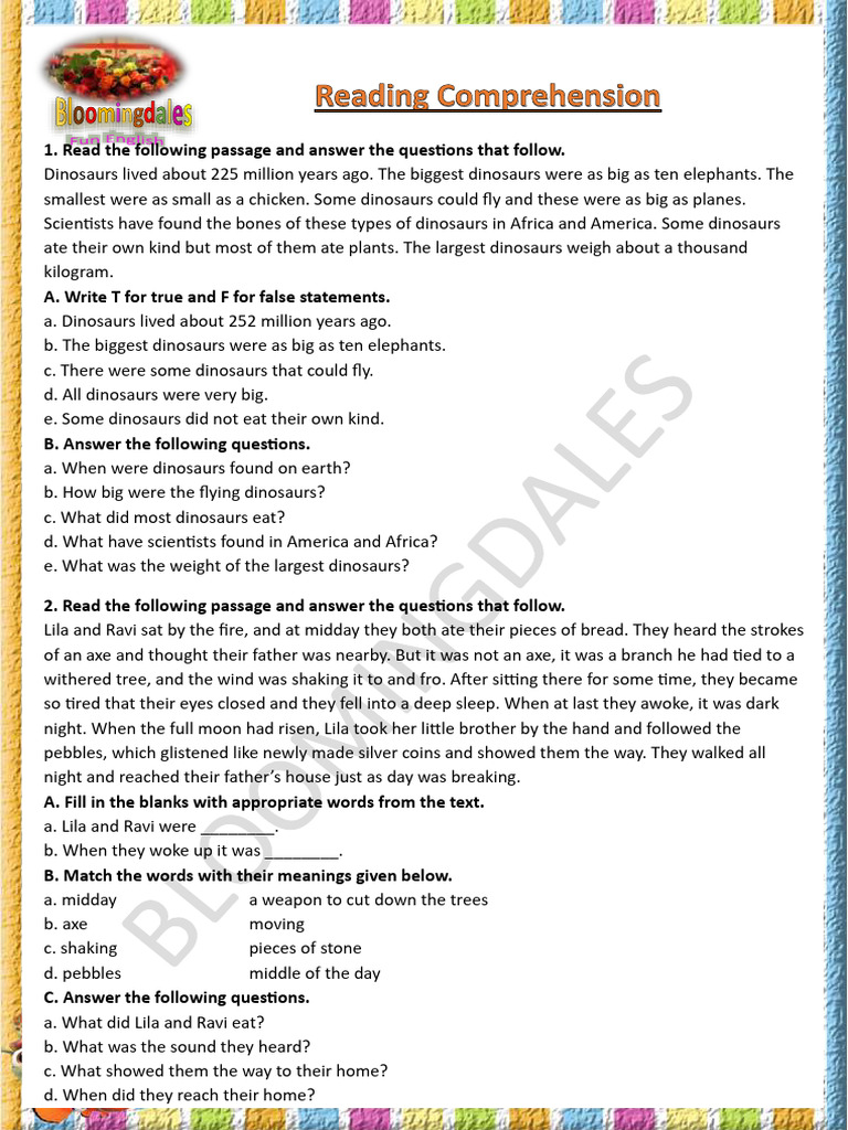 1 Reading Comprehension | PDF