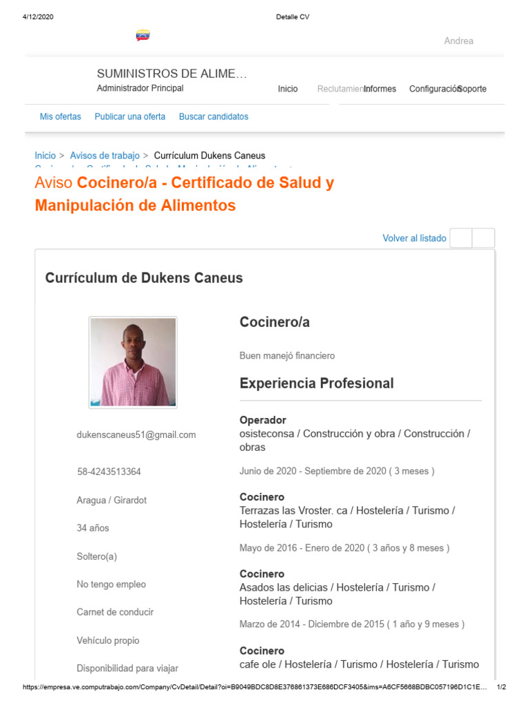 Cocinero Dukens Caneus | PDF