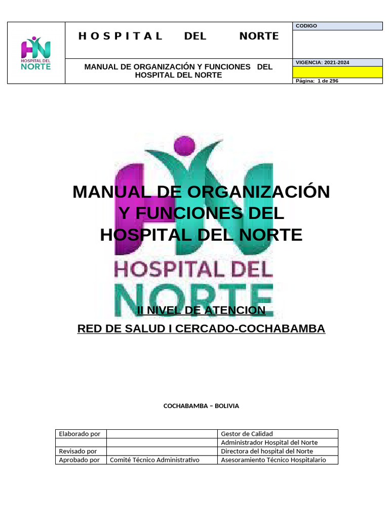 Manual de Organizacion y Funciones HDN | PDF