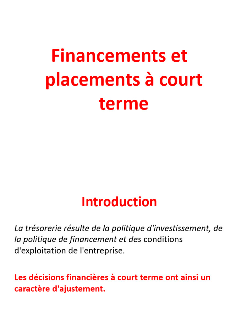 Cours de Gestion de Tresorerie 2EME PARTIE | PDF
