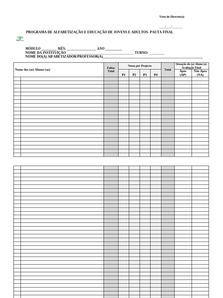 Modelo Pauta Final - EJA 2022 | PDF