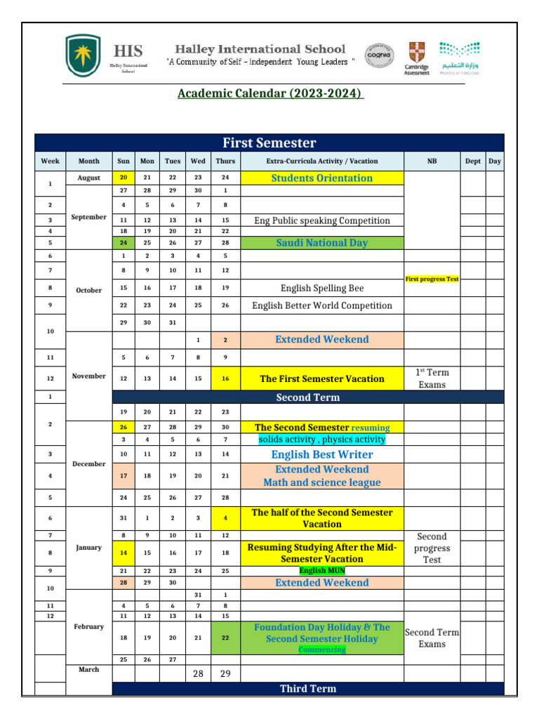 Academic Calendar | PDF
