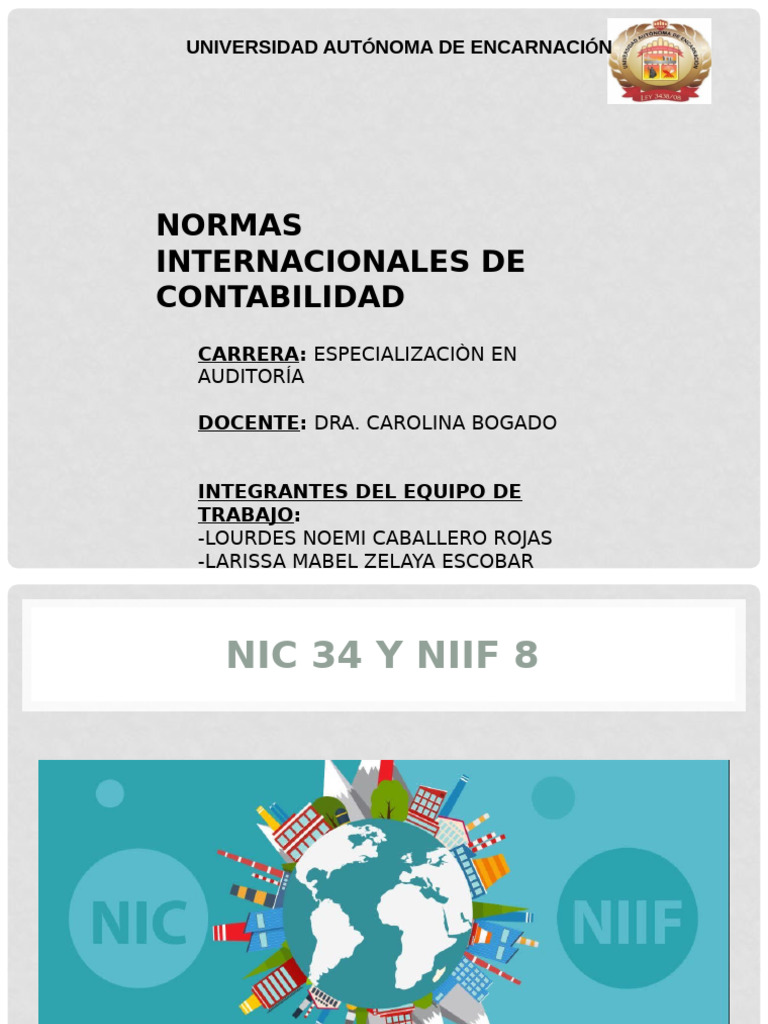 NIC 34 Y NIIF 8-Exposicion | PDF