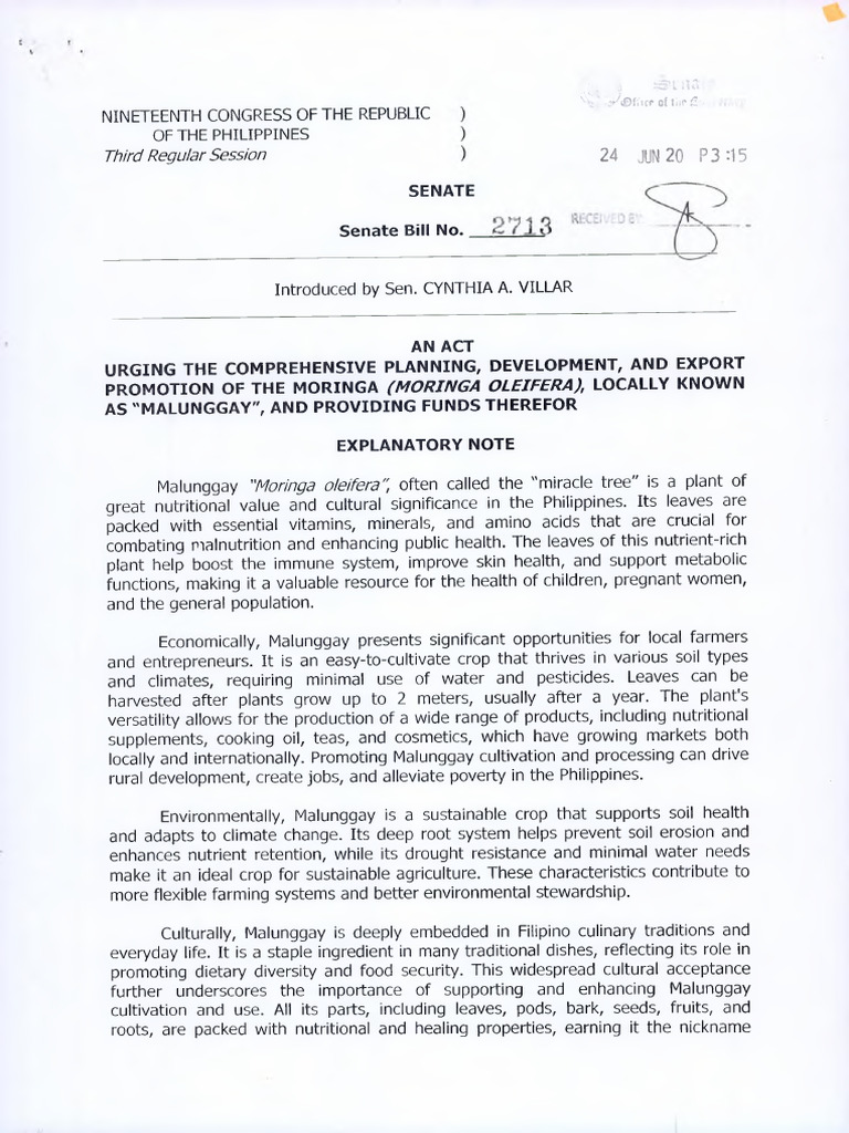 Third Regular Session: Senate Senate Bill No | PDF