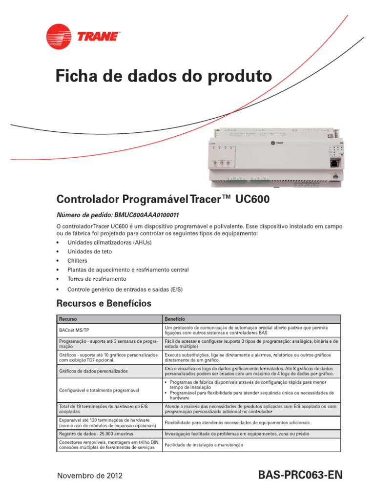 Controlador Programável Tracer™ UC600 (BAS-PRC063-PB) | PDF | Hardware ...