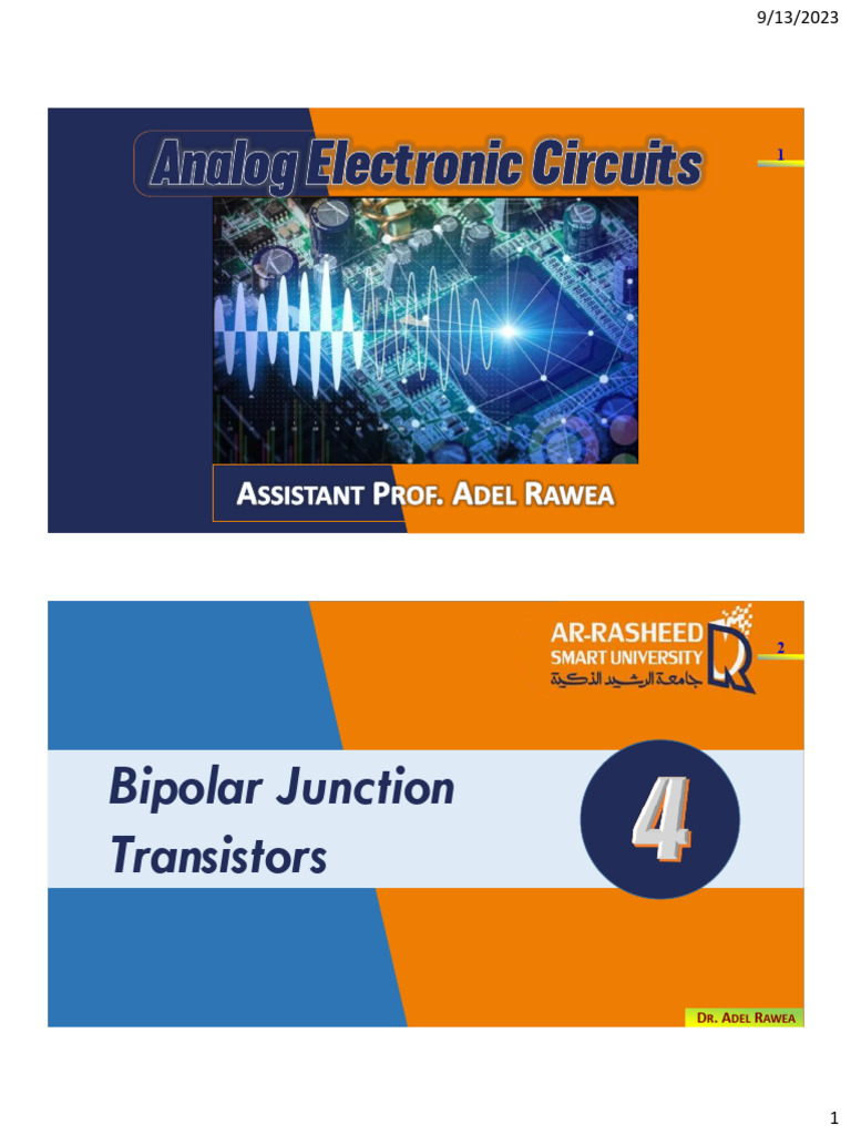 Analog Electronic Circuits - 04 | PDF