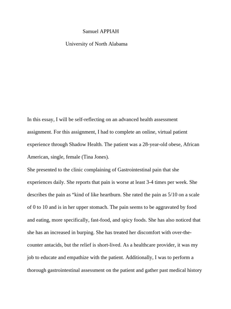 GASTRO INTRO SELF-REFLECTION | PDF