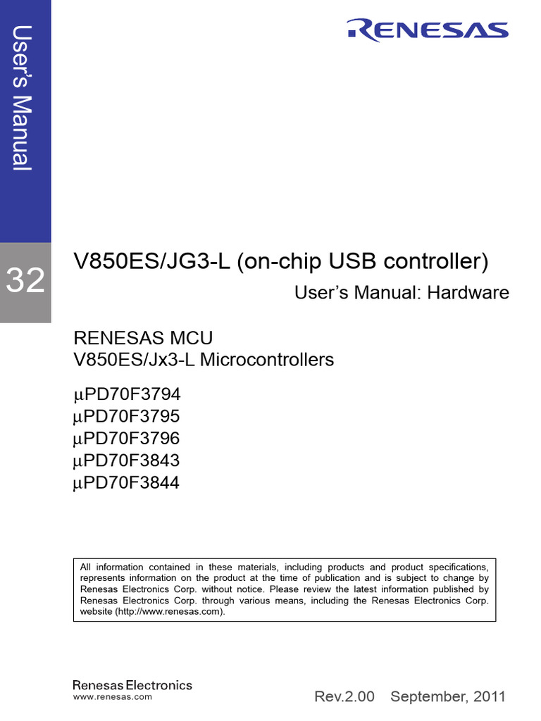 Renesas UPD70F3796GC UEU AX Datasheet | PDF
