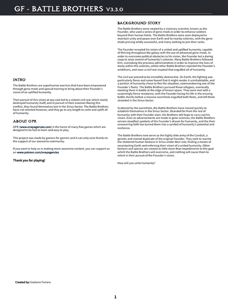 Opr Battle Brothers Pdf