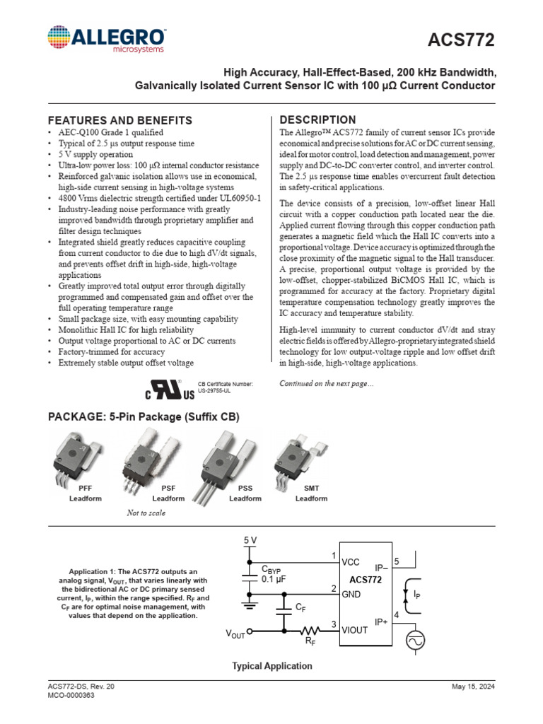 ACS772_Datasheet-3074305-1 | PDF