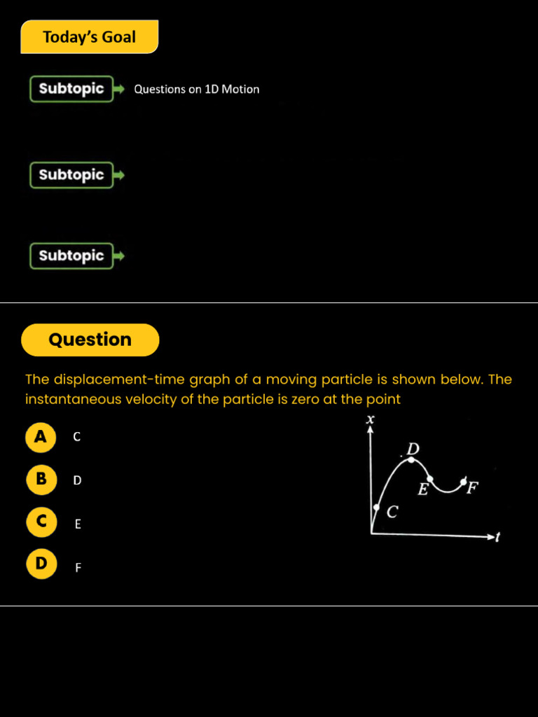 Today's Goal: Questions On 1D Motion | PDF