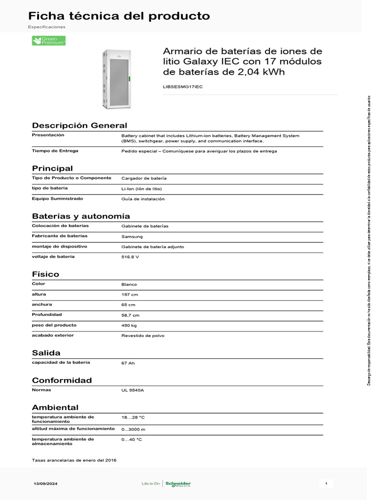 Schneider Electric - Galaxy-Lithiumion-Battery-Systems - LIBSESMG17IEC ...