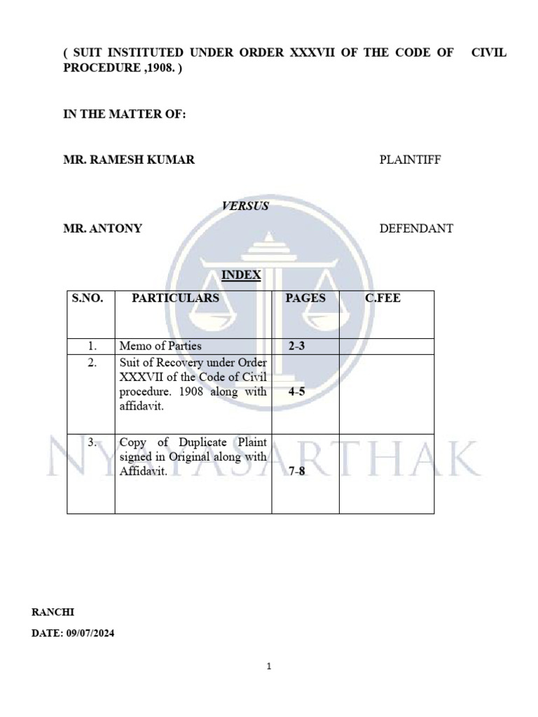 Summary Suit | PDF