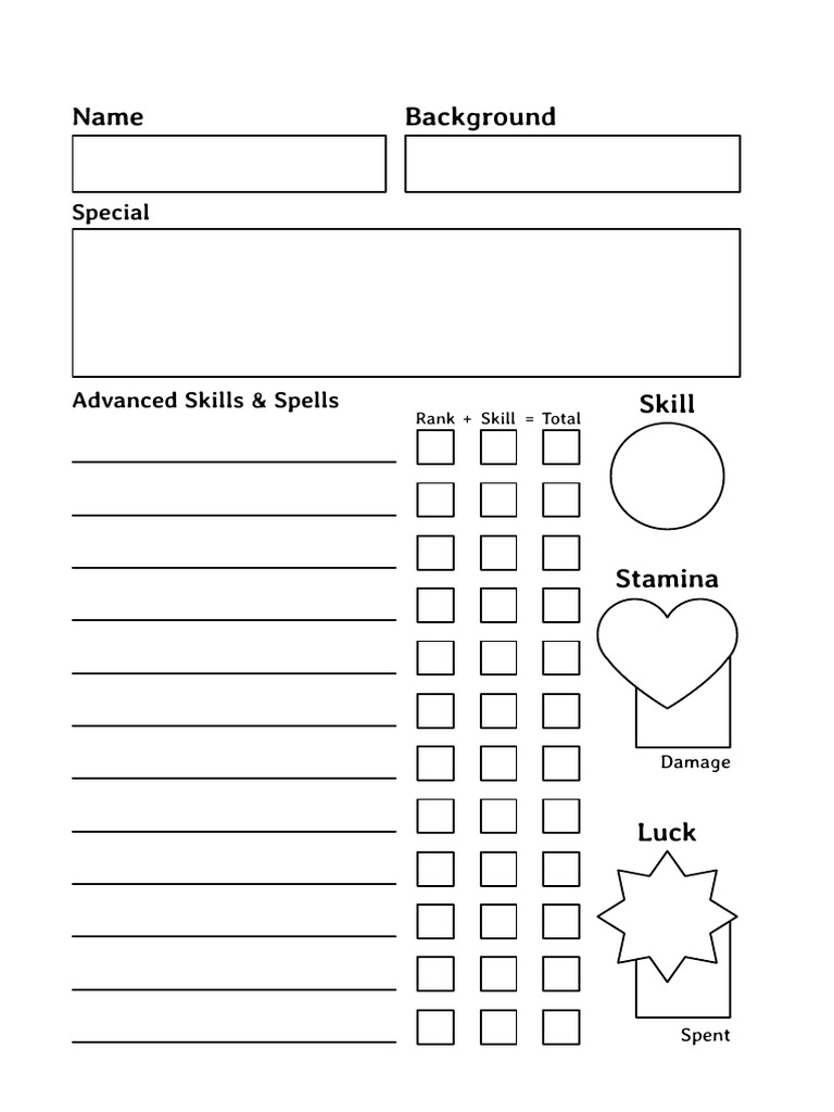Troika! - Numinous Edition - Character Sheet | PDF