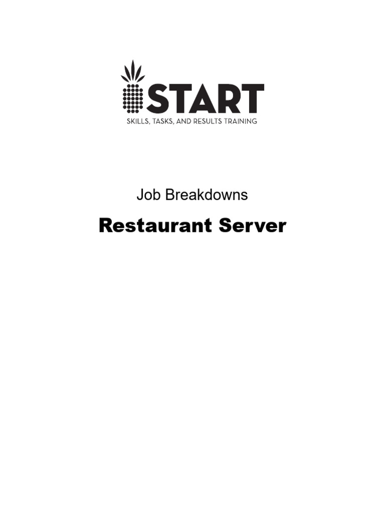 Restaurant Server Job Breakdowns Document | PDF