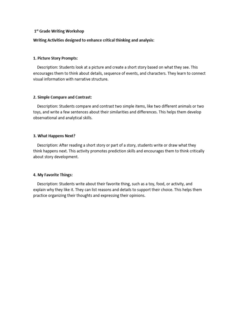 1st Tru 8th Grade Writing Workshop | PDF