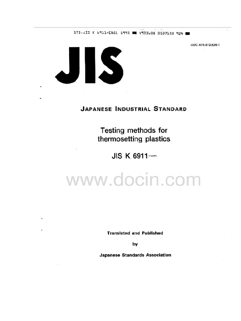 Jis K 6911 - 1995 | PDF