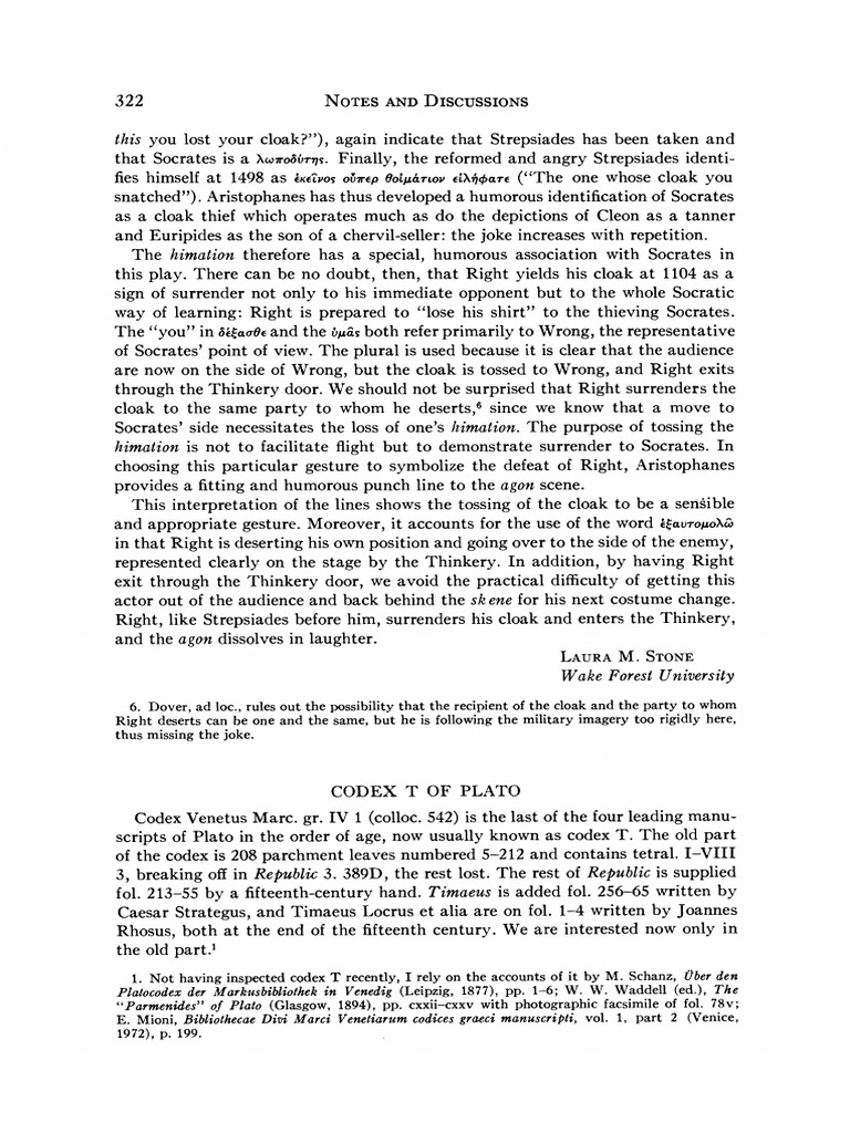 Diller - 1980 - Codex T of Plato | PDF