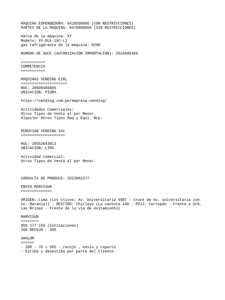 Partidas Arancelarias | PDF