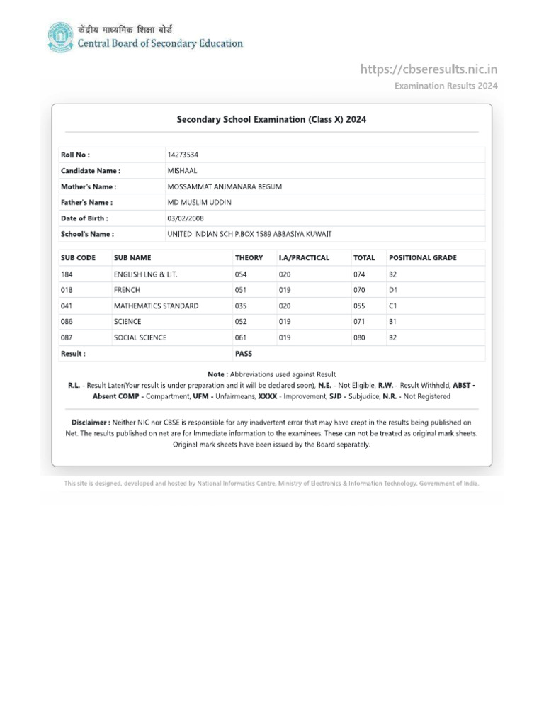 Class 10 Boards Mishaal | PDF