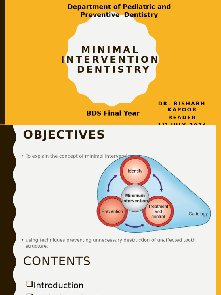 Minimal Intervention Dentistry | PDF