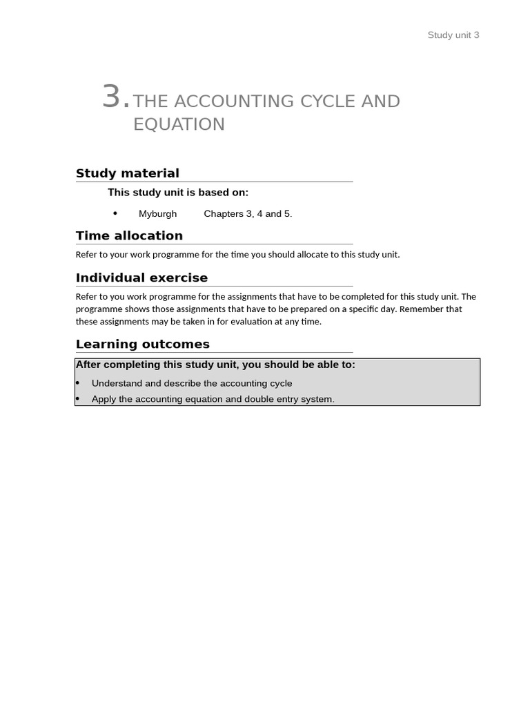 SG - The Accounting Cycle and Equation | PDF
