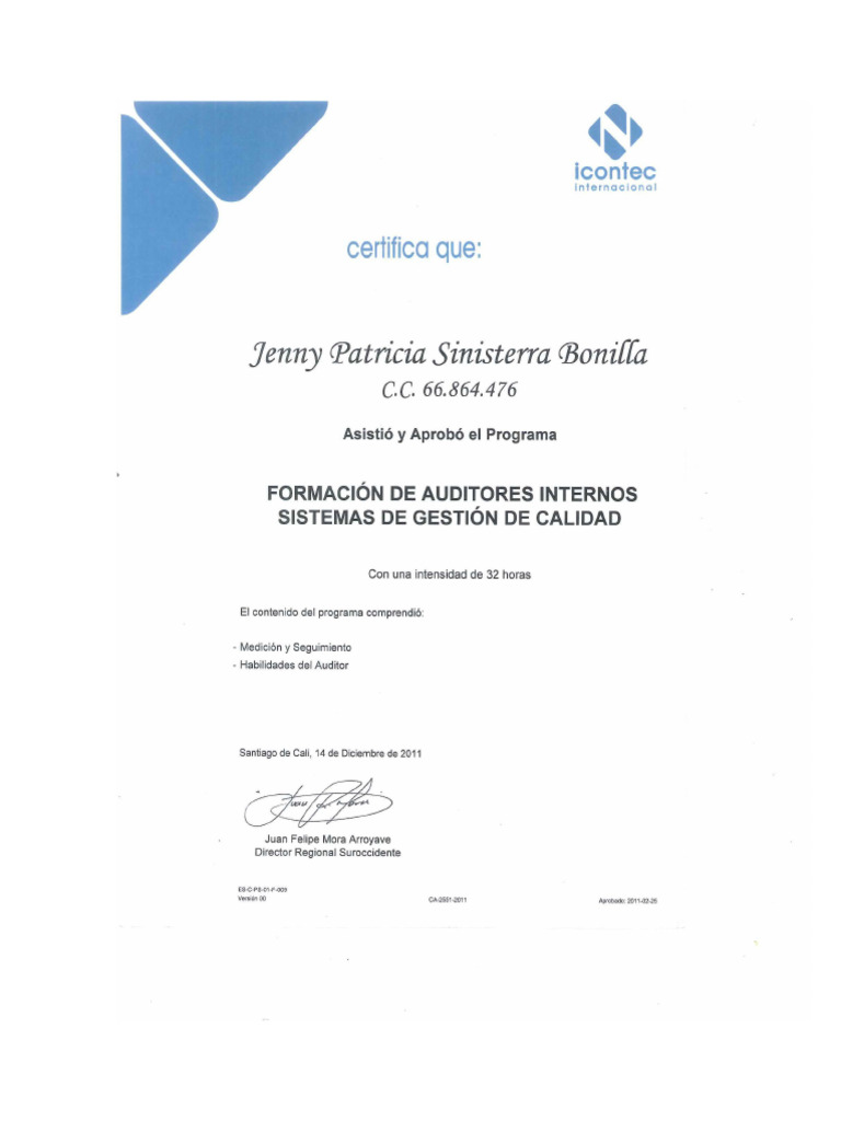 Curso Icontec Formac Audit Inter SGC | PDF