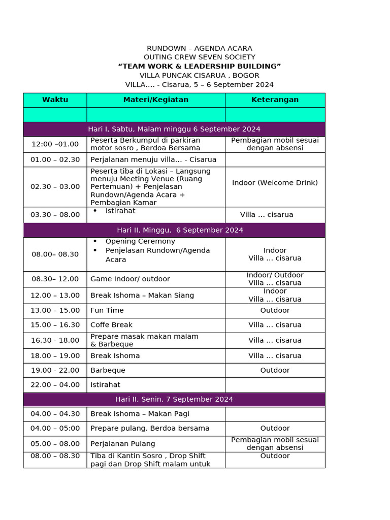 Rundown-Acara-seven Society-Building-2024 | PDF