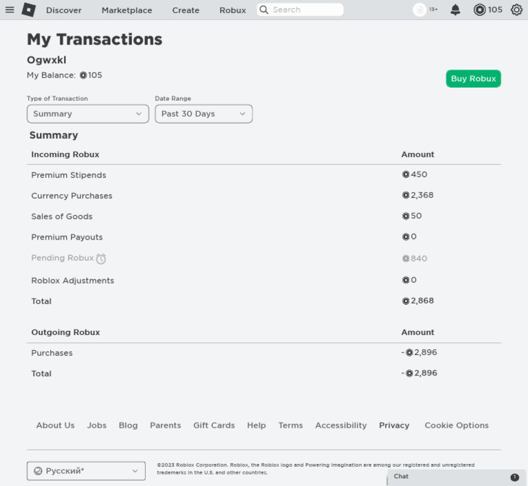 My Transactions - Roblox | PDF