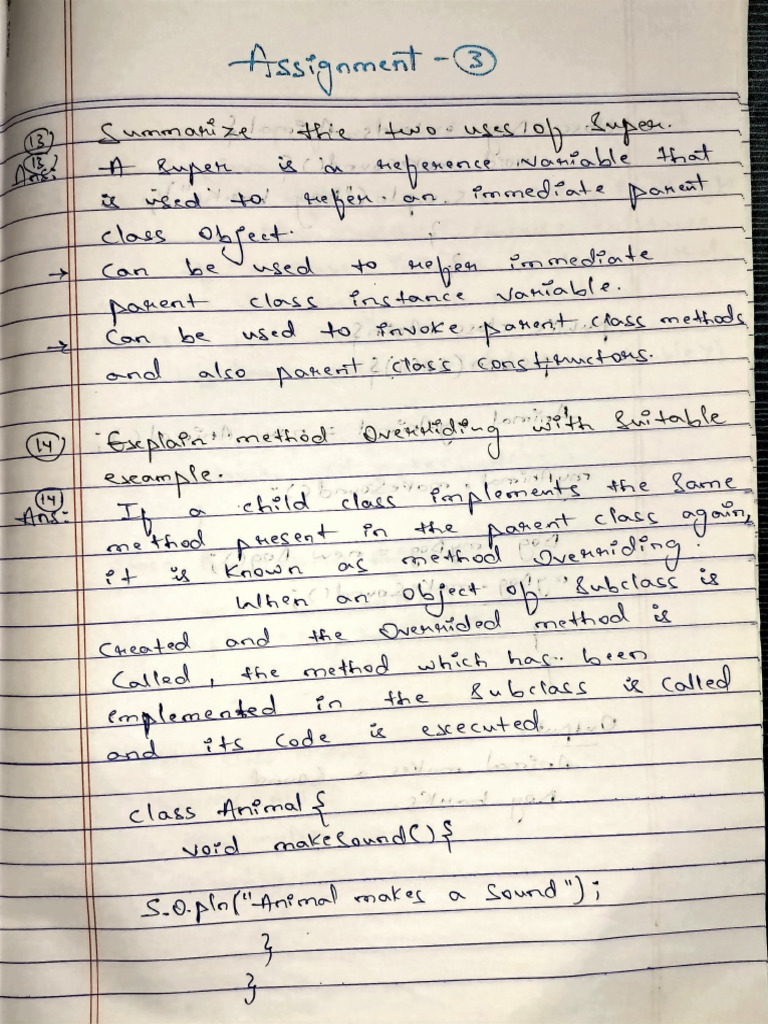 Java CIE 3 Questions and (Assignment) | PDF